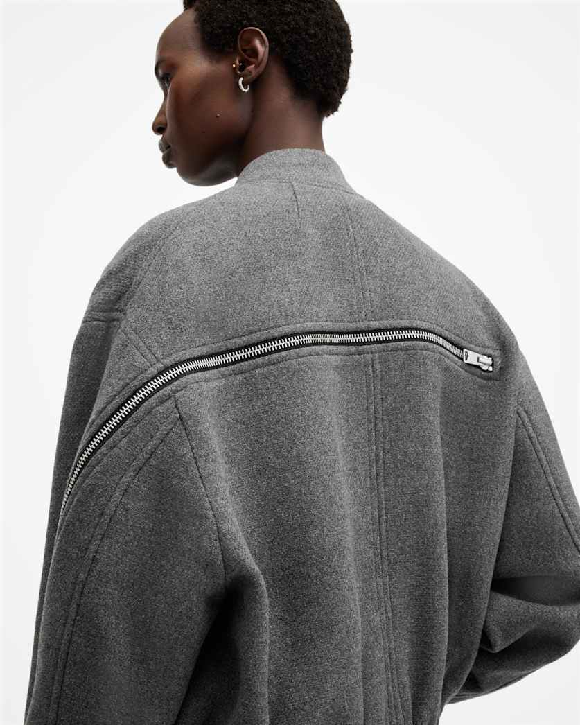 Hackney Bomber Jacket Grey | ALLSAINTS